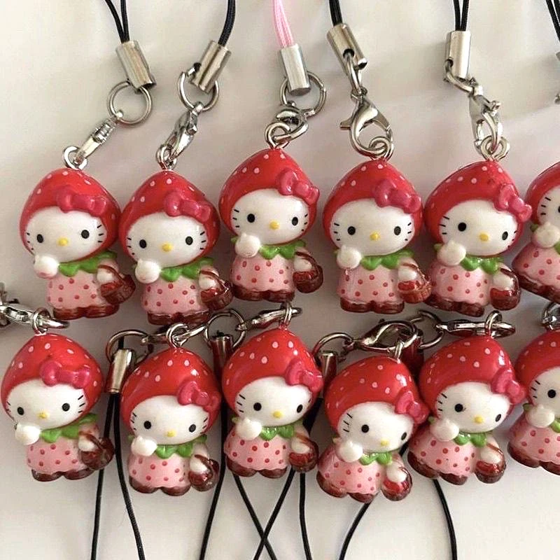 Kawaii-Strawberry-Holle-Kitty-Mobile-Phone-Pendant-Cute-Funny-DIY ...