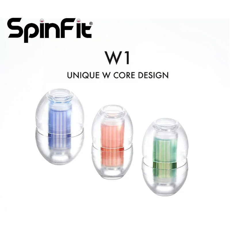 SpinFit W1 Silicone Ear Tips Eartips Patented Medical-Grade Double W ...