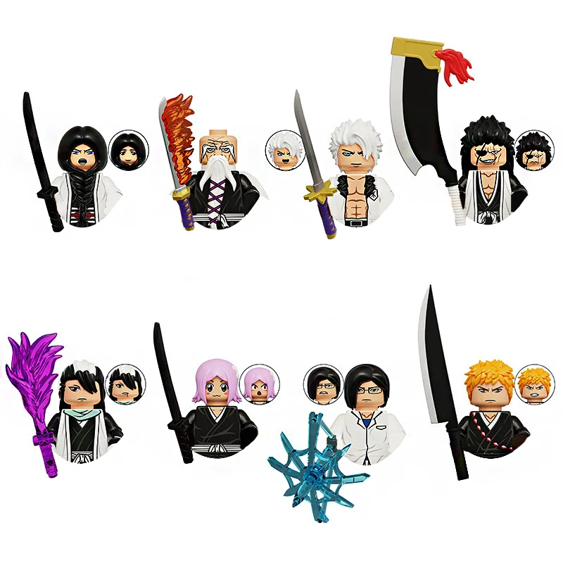 Anime-Bleach-Kurosaki-ichigo-Kuchiki-Rukia-Mini-Action-Figures-Bricks ...