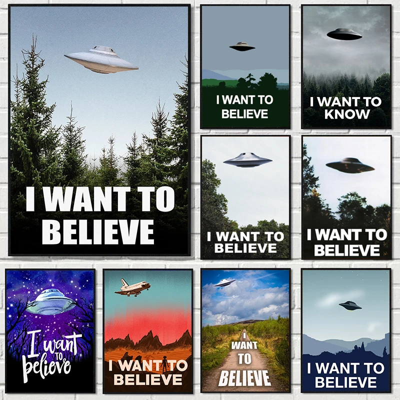 X Files Ufo Tv Show 'i Want To Believe' Sci-fi Posters And Prints Retro ...