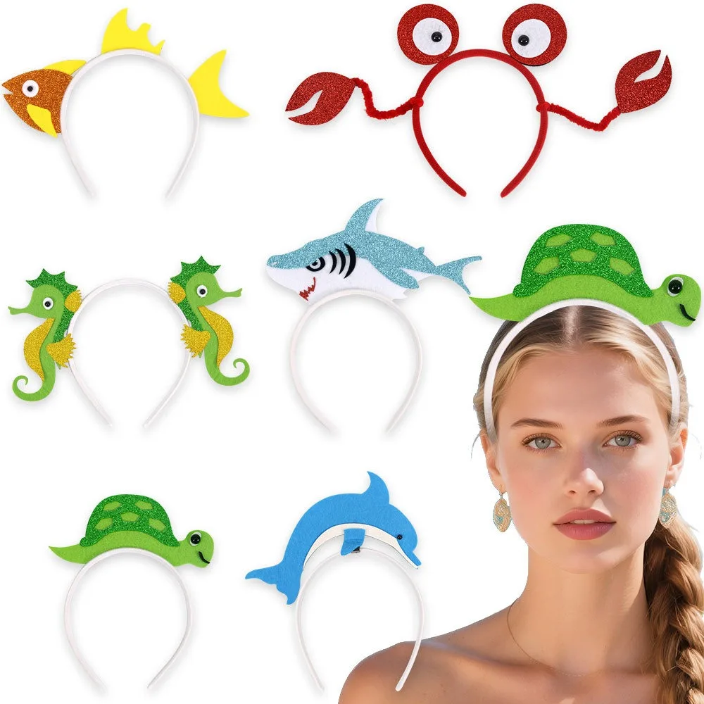 Cartoon Ocean Animals Headband Under the Sea Birthday Shark Crab Turtle ...