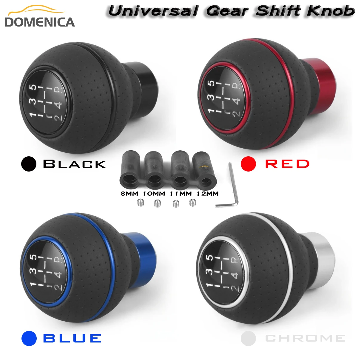 New-5-Speed-Universal-Alloy-Car-Gear-Shift-Knob-M8-M10-M11-M12-For ...