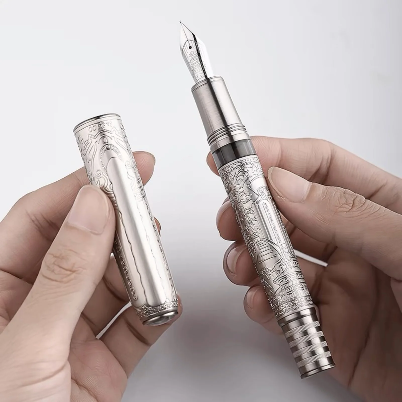 Hongdian 100 Piston Fountain Pen Iridium EF/F/M/Long Knife Nib ...