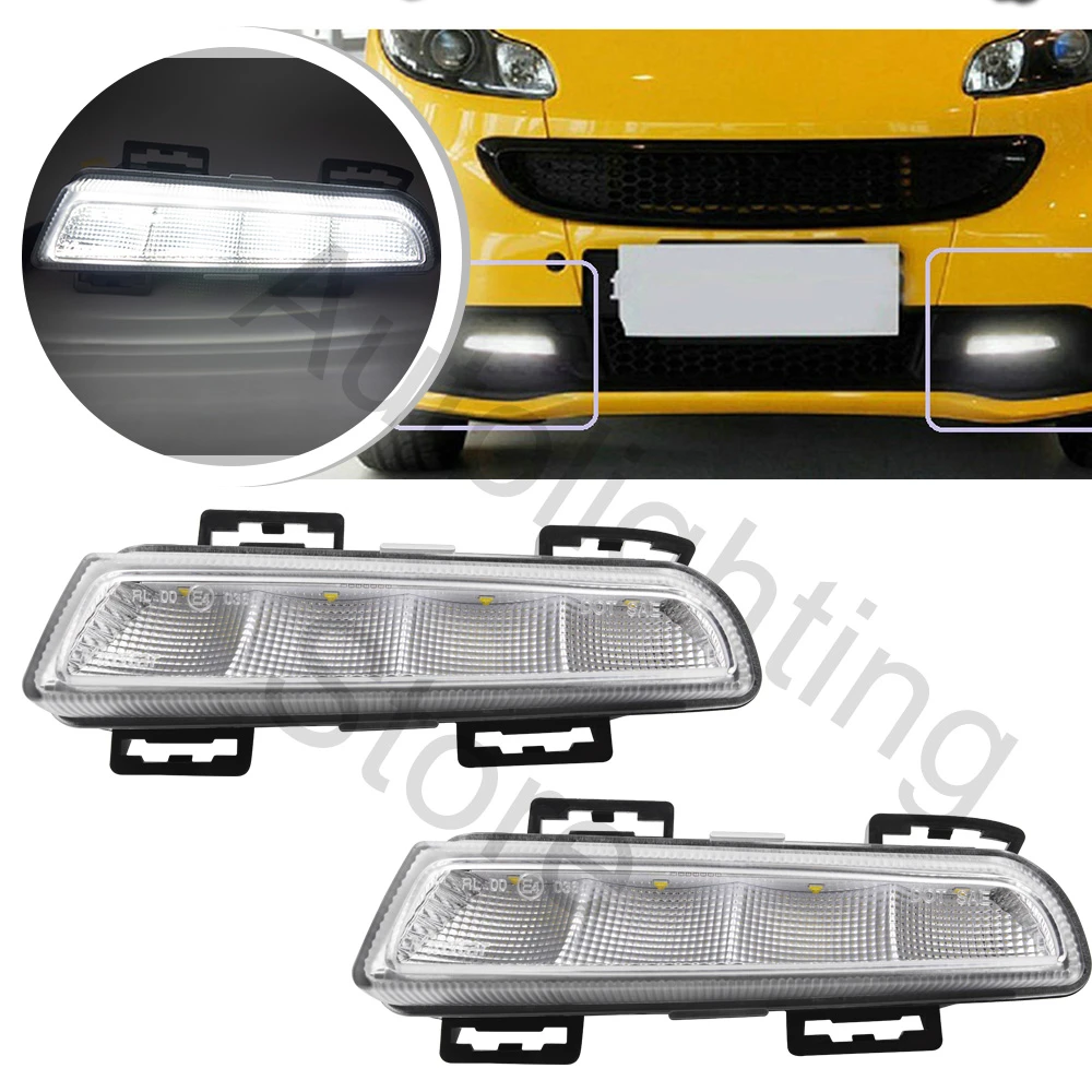 2PCS For Mercedes-Benz Smart Fortwo 451 2013 2014 2015 Front Bumper DRL ...