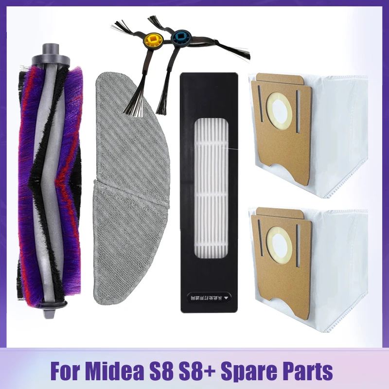 Roller-Brush-Hepa-Filter-Dust-Bags-Parts-For-Midea-S8-S8-Robot-Vacuum ...