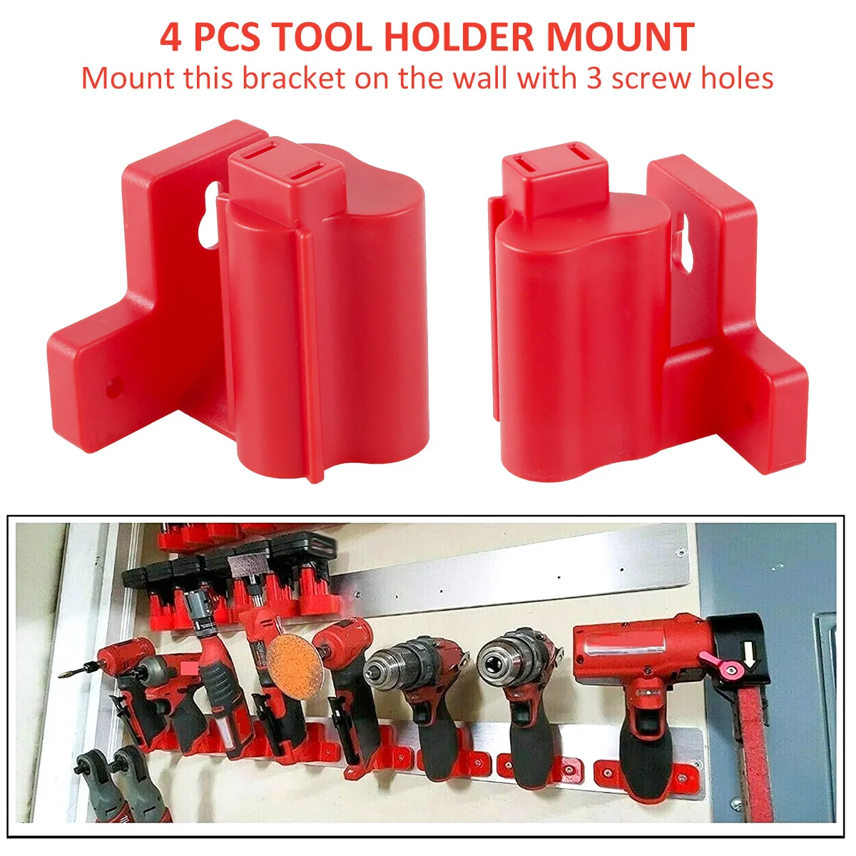 4Pcs Power Tool Holder Plastic Electric Tool Battery Dock Holder Heavy ...