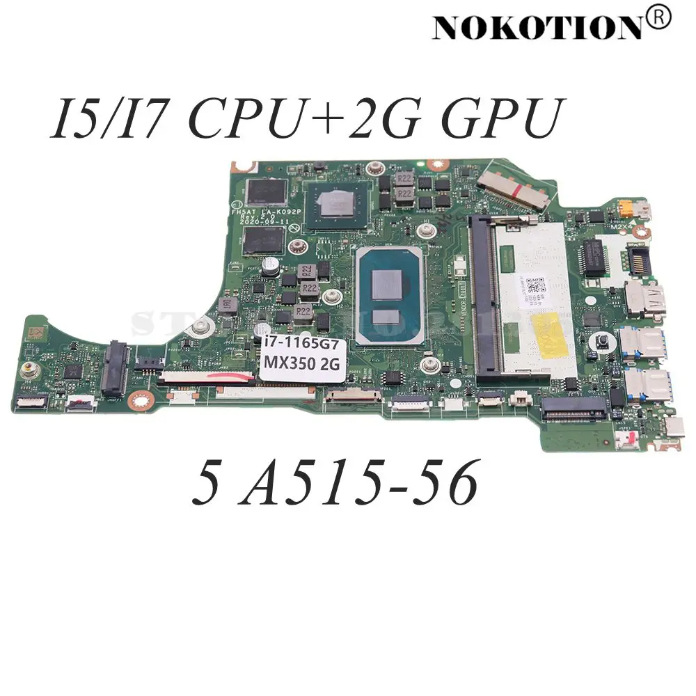 NOKOTION placa base para portátil ACER Aspire 5 A515 56, I5/I7 11th CPU + 2G GPU FH5AT LA K092P ...