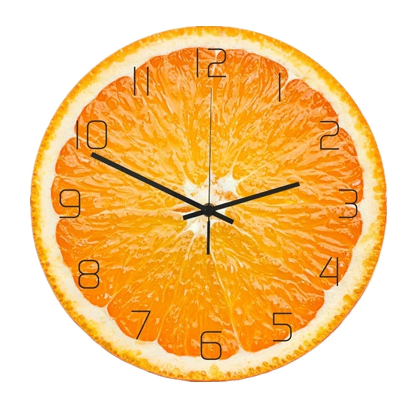 Orange Lemon Fruit Wall Clock Lime Modern Kitchen Clock Watch Home ...