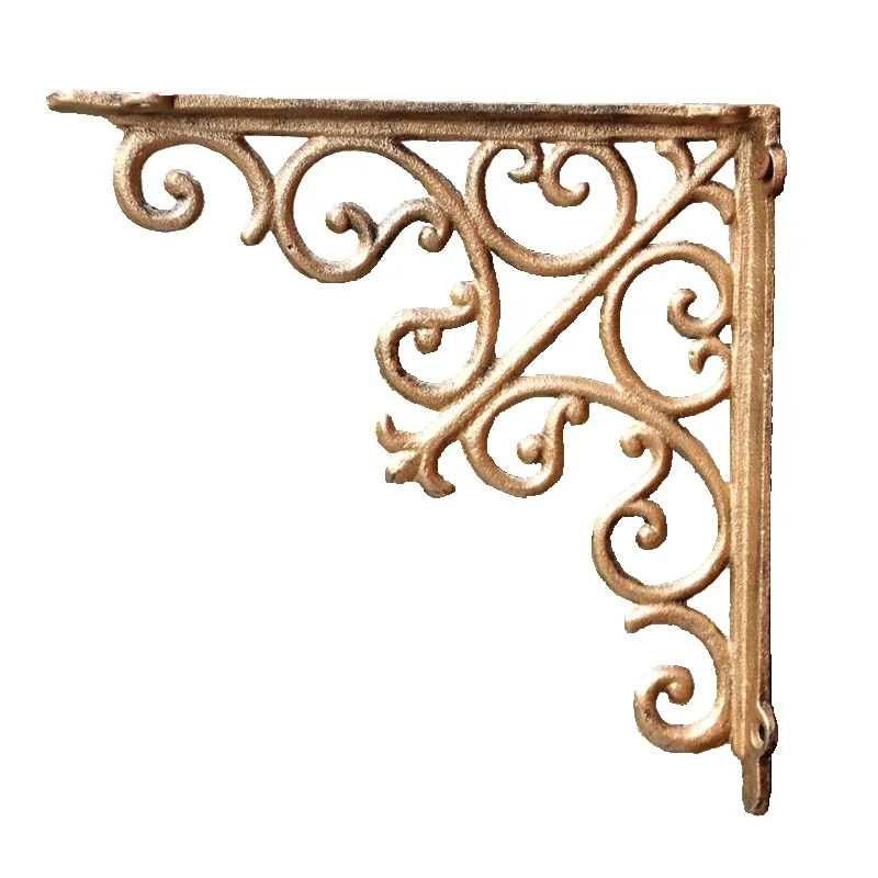 European-Antique-Bronze-Cast-Iron-Flower-shaped-Right-angle-Support ...