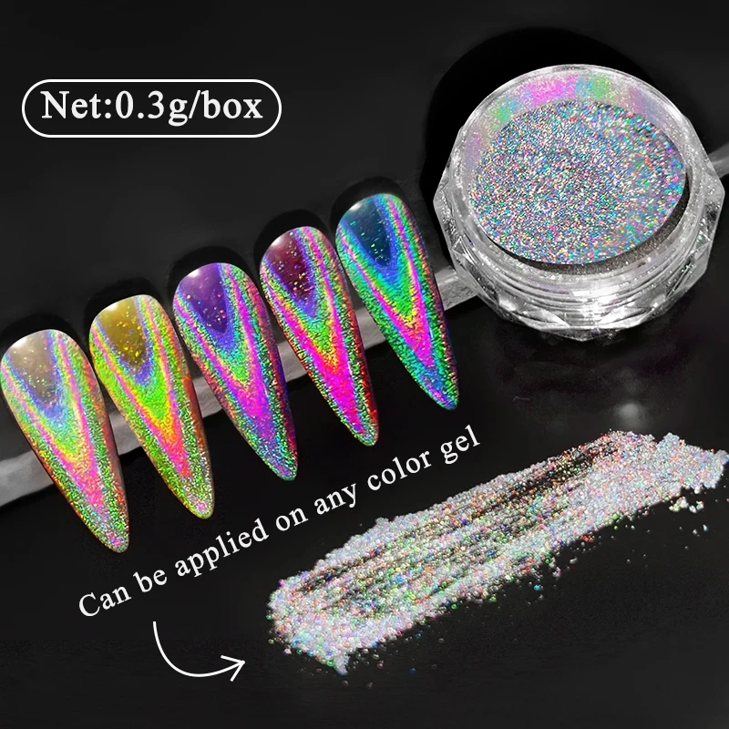 Colorful-Laser-Effect-Multi-Chrome-Nail-Powder-Mirror-Effect-Glitter ...