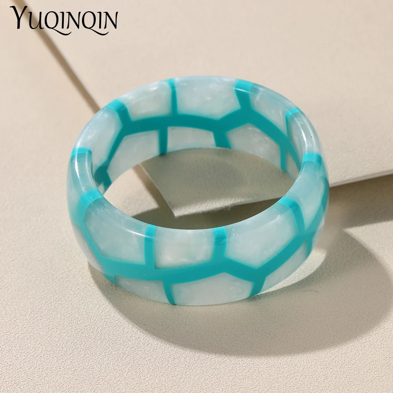 Vintage Geometric Resin Bracelets For Women Elegant Wide Bangles ...