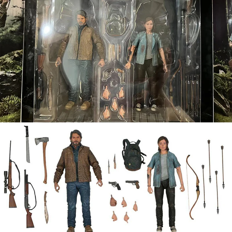 NECA figuras de acción de la serie The Last Of Us, figura de Joel Ellie con lazo, 2 unidades/set ...