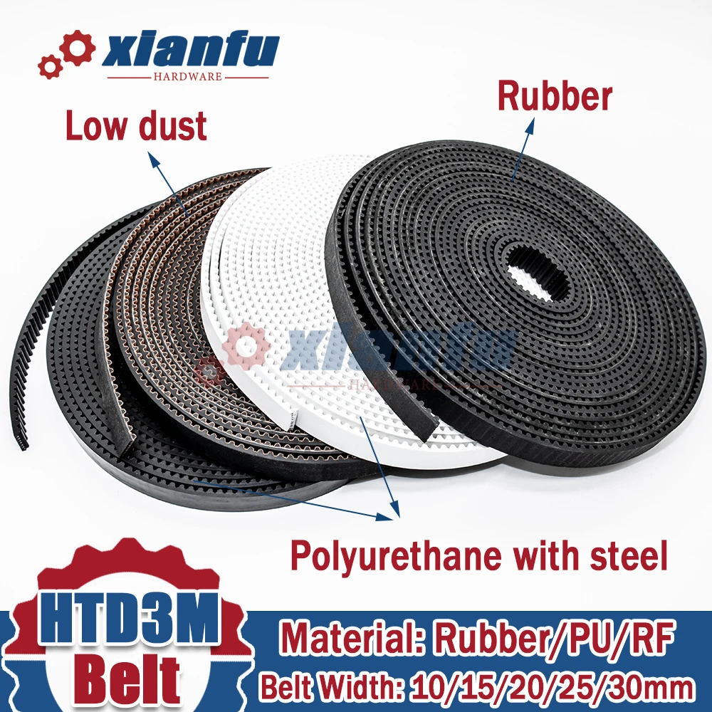 HTD3M Open Synchronous Timing Belt Width 6/10/12/15/20/25/30/40mm HTD ...