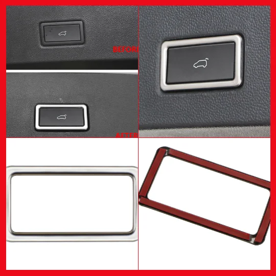 Stainless Steel Car Trunk Switch Button Frame Decoration Sticker Trim ...