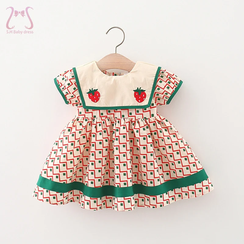 Summer-Simple-Plaid-Baby-Girls-Dresses-Short-Sleeve-Kids-Costume ...