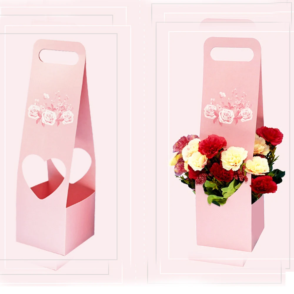 Portable-Flower-Box-Rose-Packaging-Box-with-Handle-Mothers-Day-Gift ...
