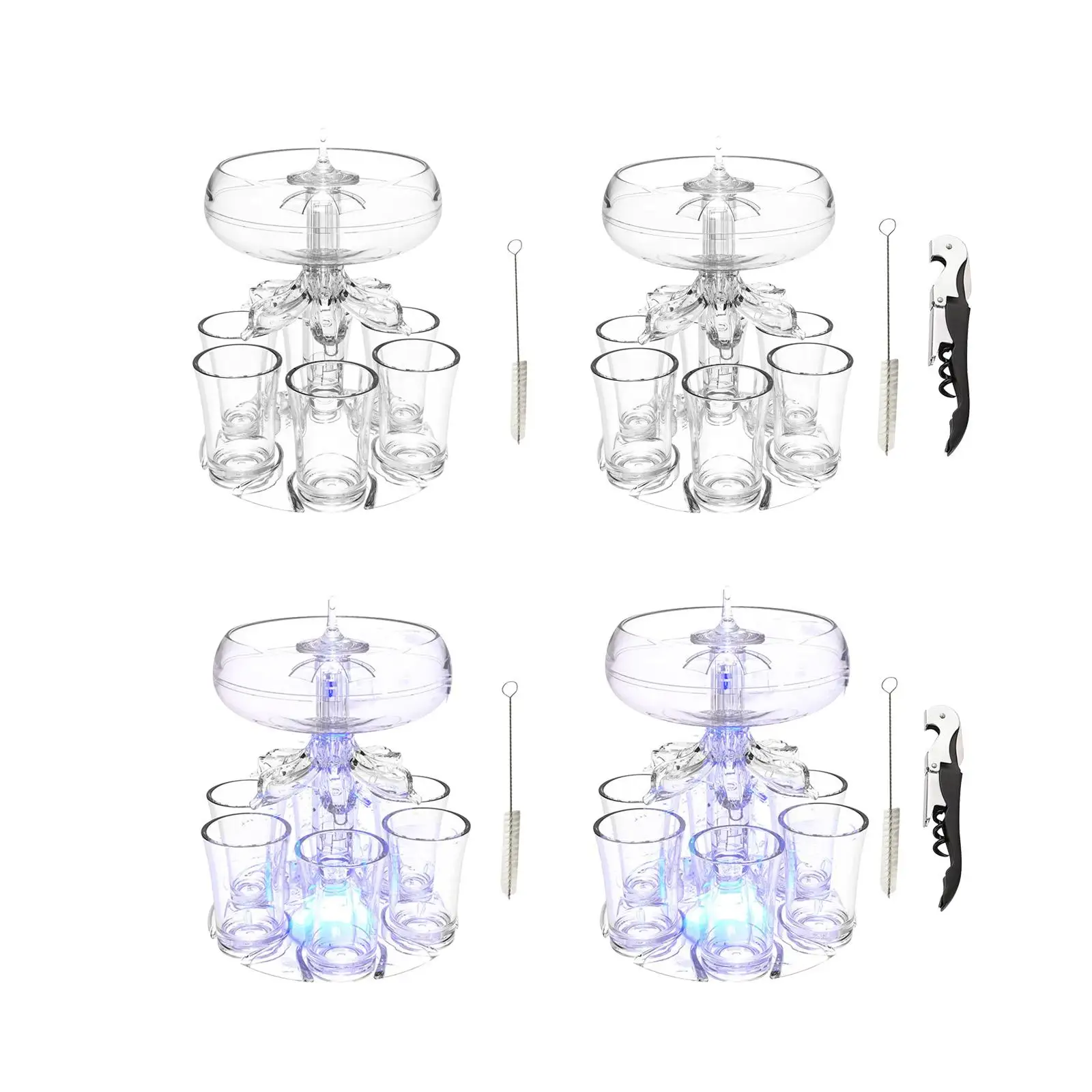 6-Glass-Dispenser-and-Holder-Transparent-Drinking-Tool-Accessories-Bar ...