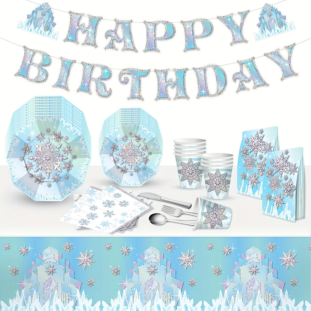 Frozen-Snowflake-Theme-Birthday-Party-Decor-Paper-Cups-Plates ...