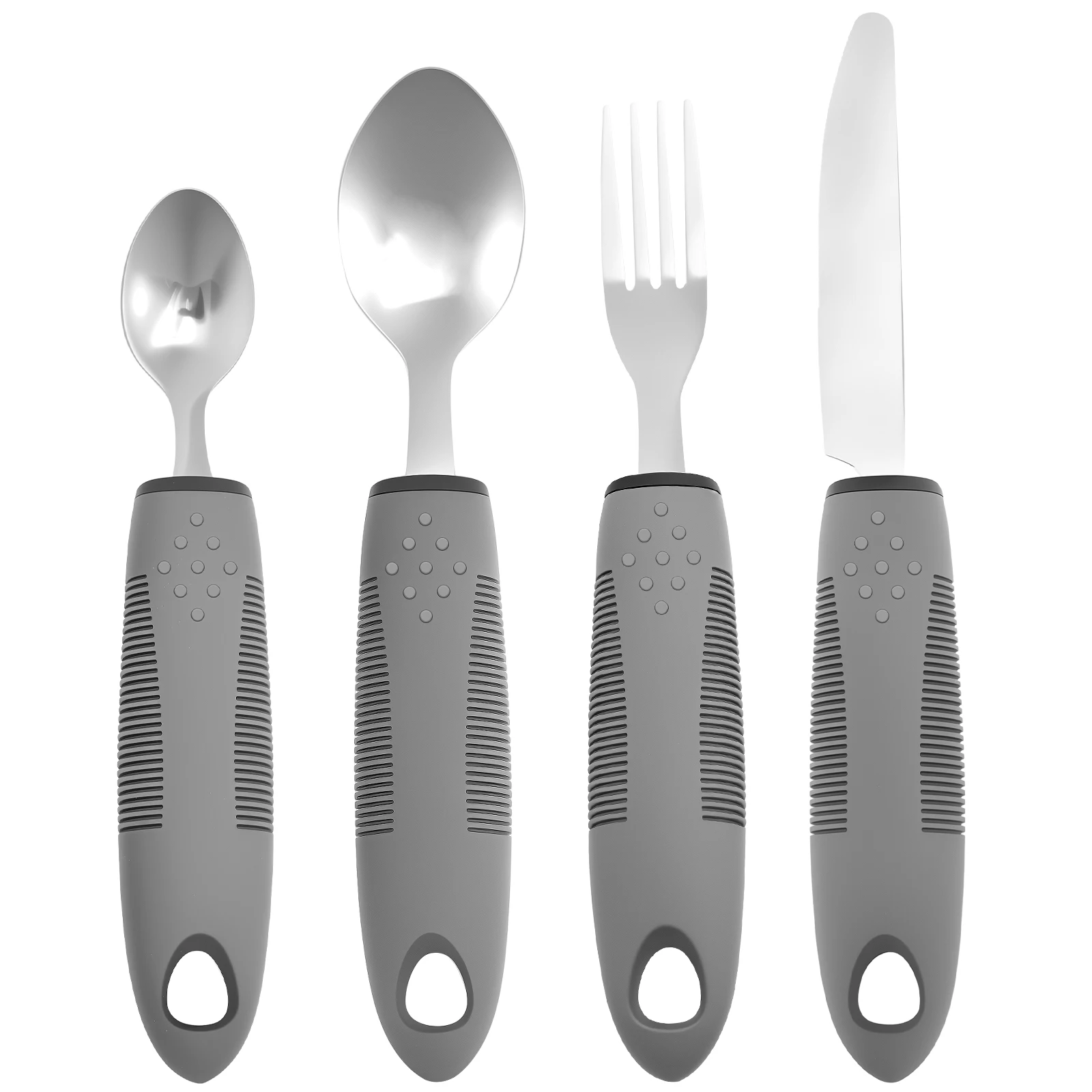 4Pcs Elderly Utensils Adaptive Built Up Utensils Nonslip Spoon ...
