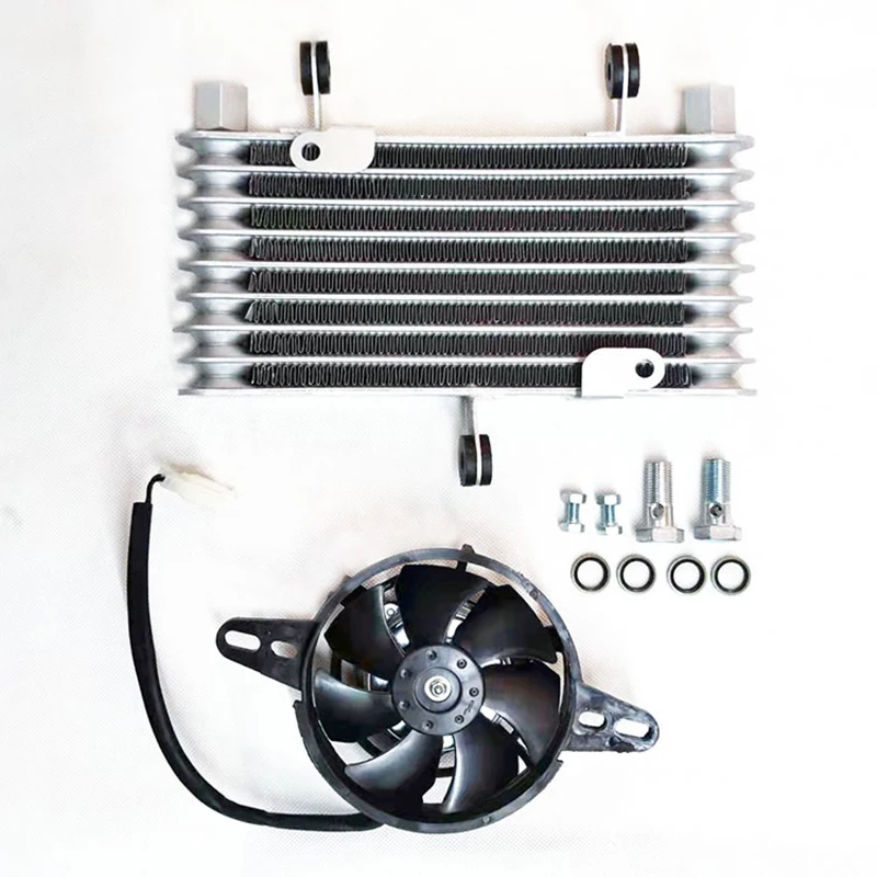 Motorcycle Engine Oil Cooler Radiator Kit Universal Upgrade Aluminum ...