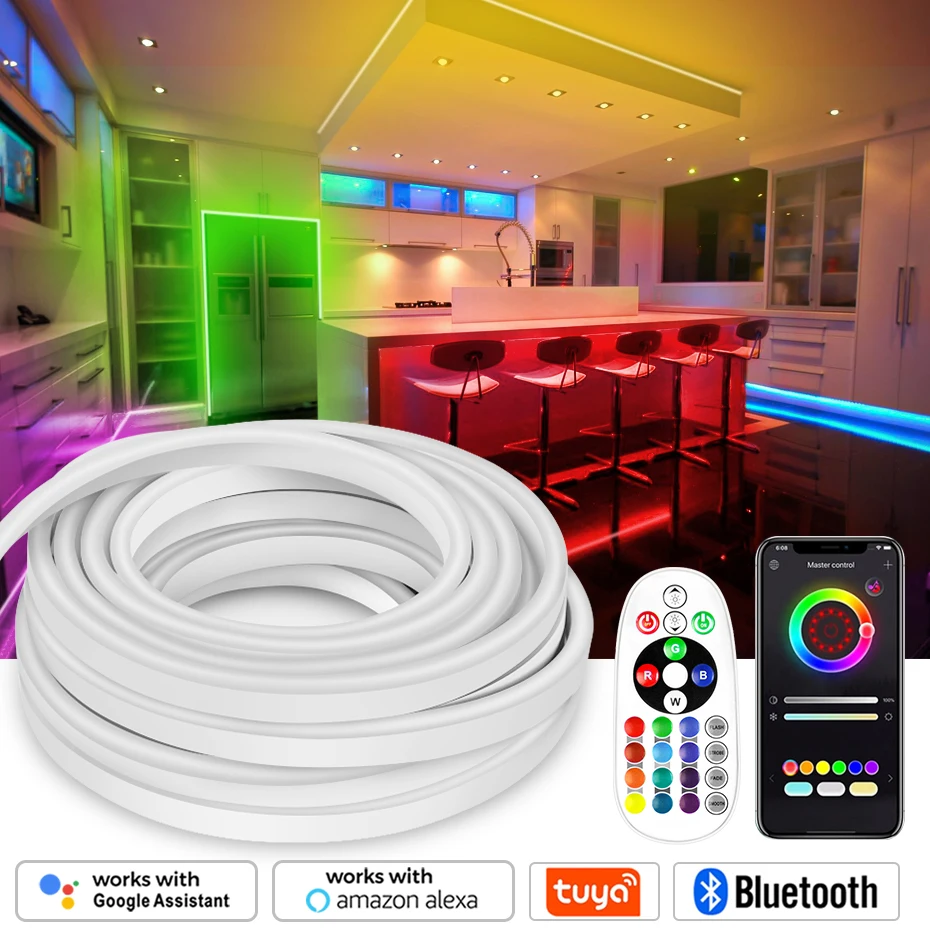 220V-Tuya-WiFi-RGB-Neon-Light-Led-Strip-Soft-Flexible-10M-20M-50M-100M ...