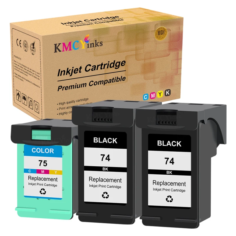 KMCYinks-Remanufactured-Ink-Cartridge-For-HP74-75-CB335WN-CB337WN-For ...