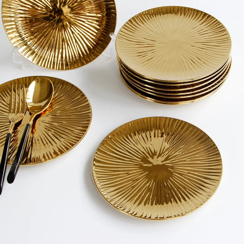 Gold-Luxury-Wedding-Plate-Set-Parties-Kitchen-Sauce-Dessert-Sushi ...