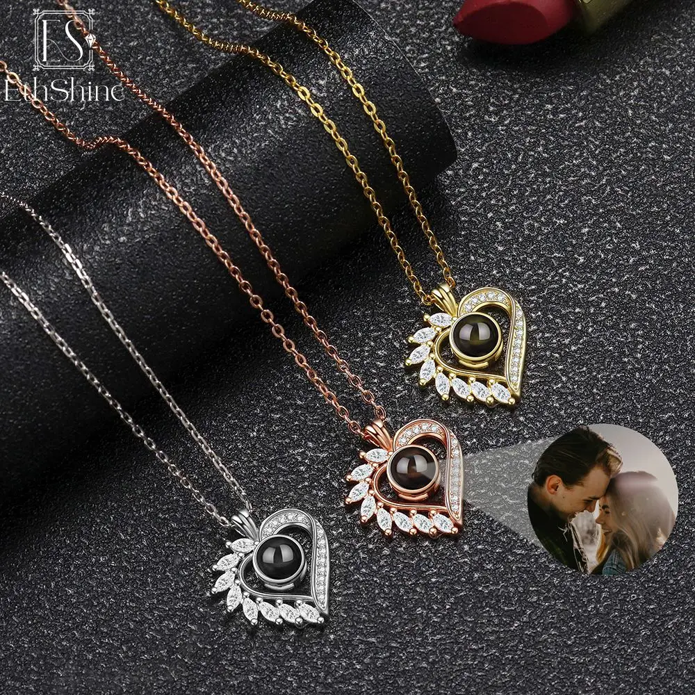 925 Sterling Silver Pendant Necklace Jewelry | Custom Photo Projection ...