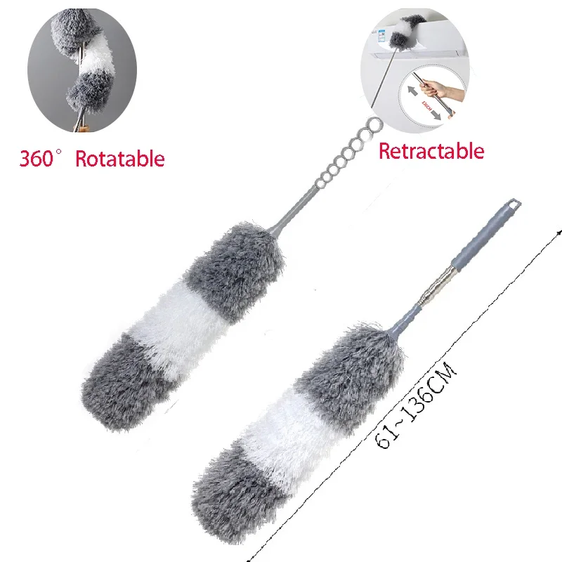 360-Rotatable-Dust-Brush-Removal-Dusters-Extension-Steel-Pole ...