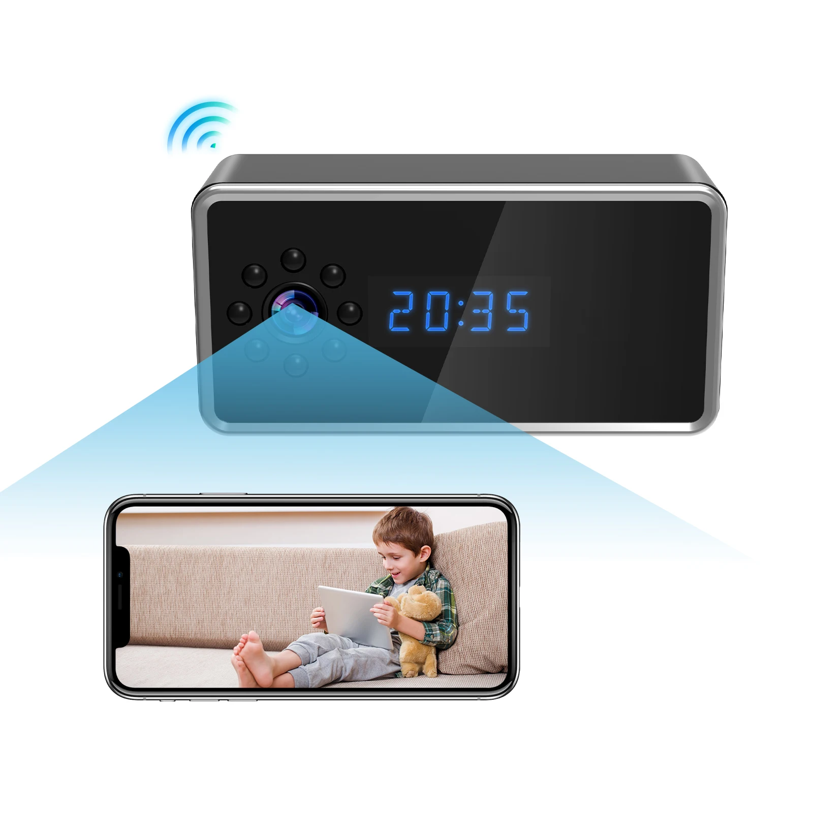 HD-WiFi-Mini-Camera-Electronic-Clock-Vision-Infrared-Night-Vision ...