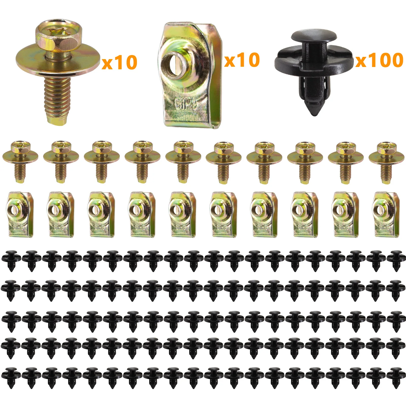 Car Body Bolts M6 Screws Fender Bumper M8 Clips Engine Under Cover Mud ...