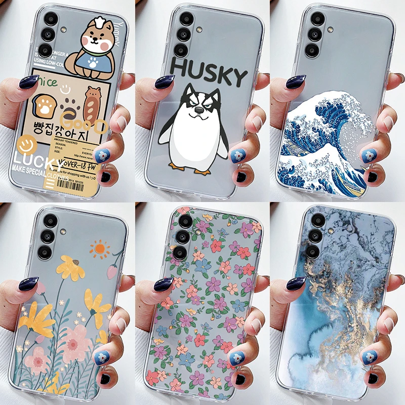 For-Samsung-Galaxy-M14-M34-M54-5G-Case-Flowers-Soft-Silicone-Back-Case ...