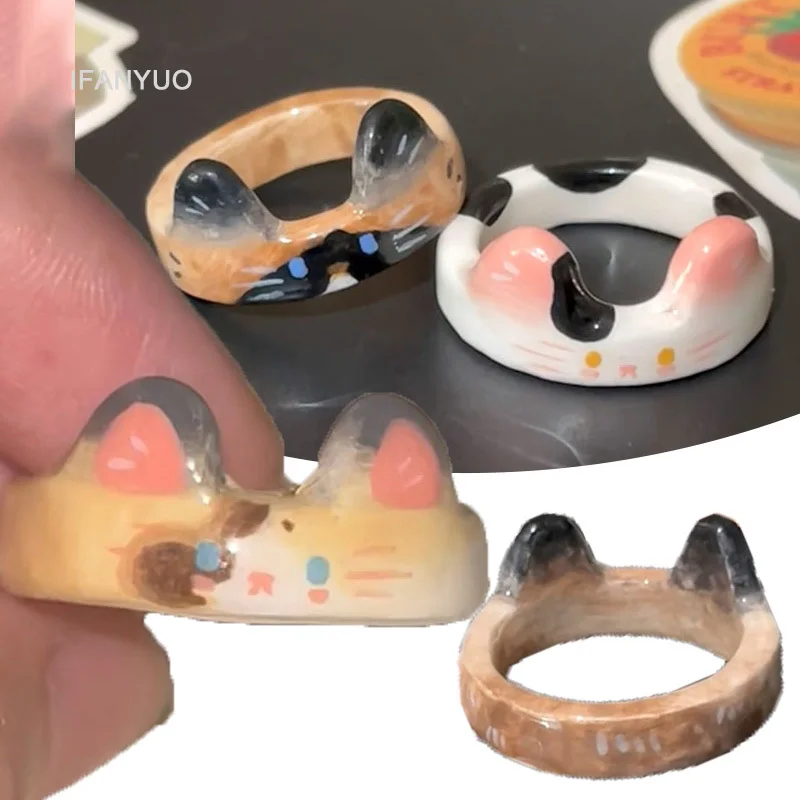 Cartoon-Cute-Cat-Ring-for-Children-2023-New-Personality-Design-Funny-Korean-Sweet-Girls-Finger ...