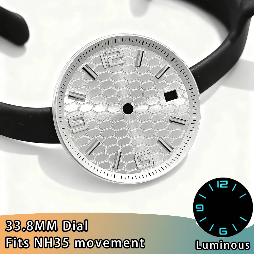 NH35 Dials 33.8mm Watch Dial Fits NH35 Movement Dial Accessories Blue ...