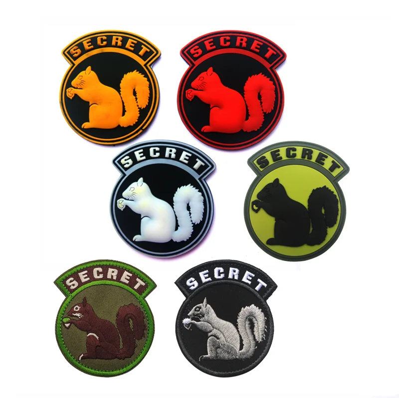 AHYONNIEX 1PC Fashion PVC Tactical Military Patch Top Secret Squirrel ...