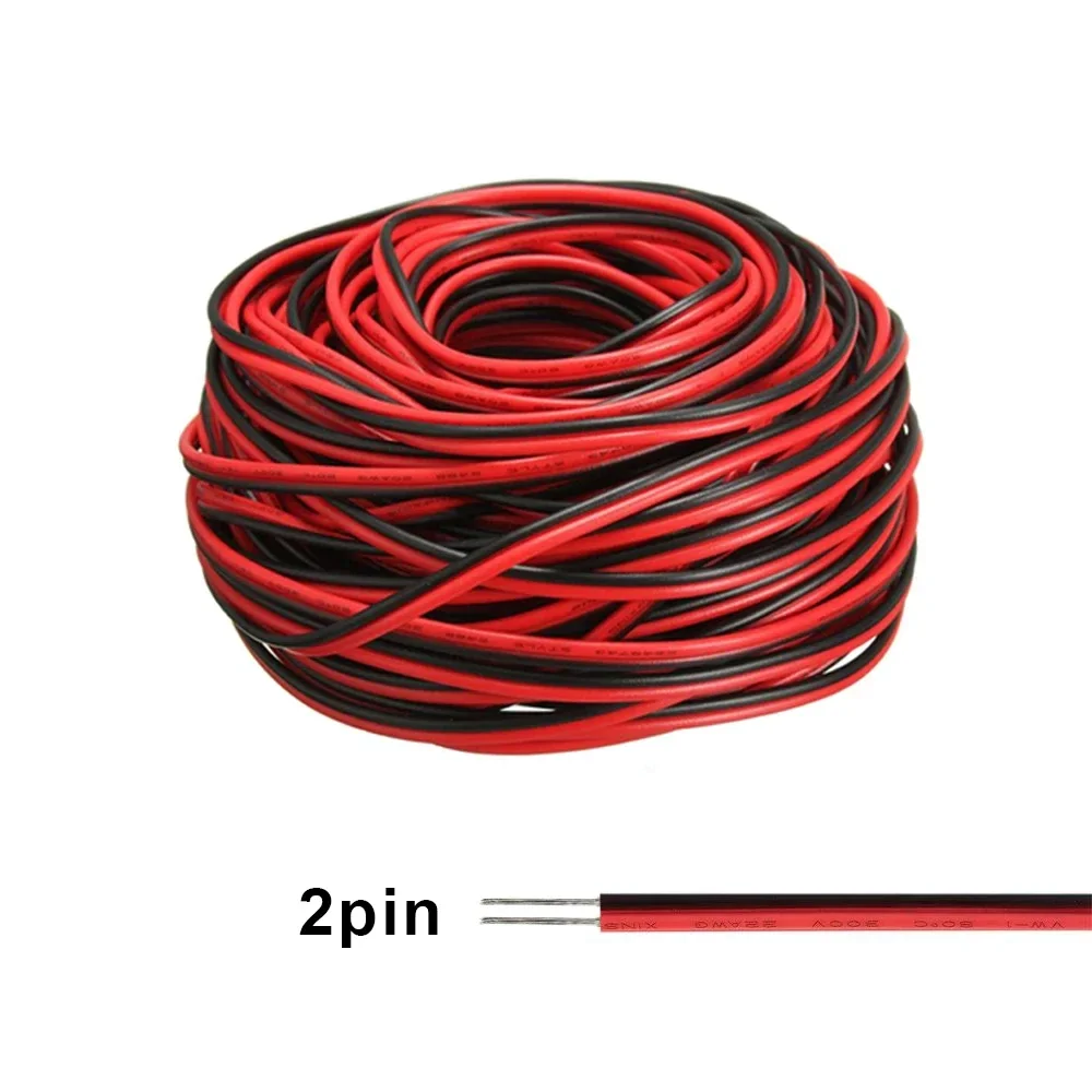 12V Electrical Wire Red Black Hookup Wire DC Cable LED Strips Extension ...