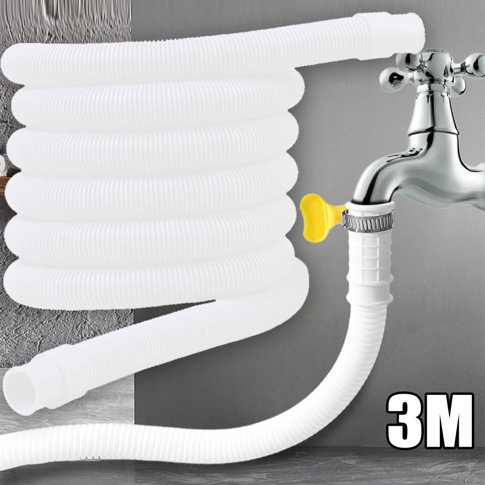 White-PP-Plumbing-Hose-for-Washing-Machine-Draining-Pipe-Air ...