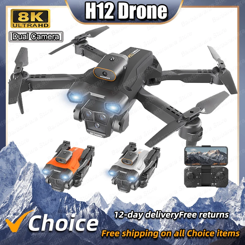 H12-Mini-Drone-8K-Professinal-Three-Camera-Wide-Angle-Optical-Flow-Localization-Obstacle ...