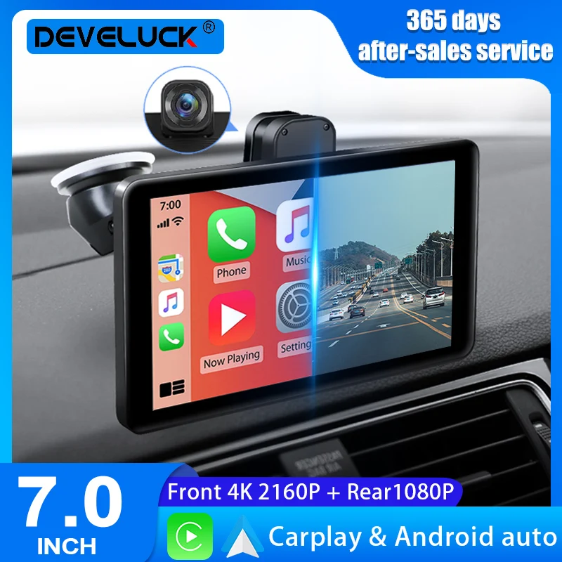 Universal-7-Car-DVR-Dashcam-4K-Carplay-Android-Auto-Front-and-Rear ...