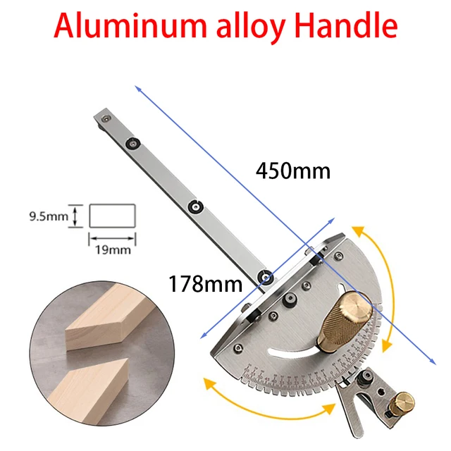 Miter Gauge Aluminum Alloy/Brass Handle Table Saw Router Miter Gauge ...