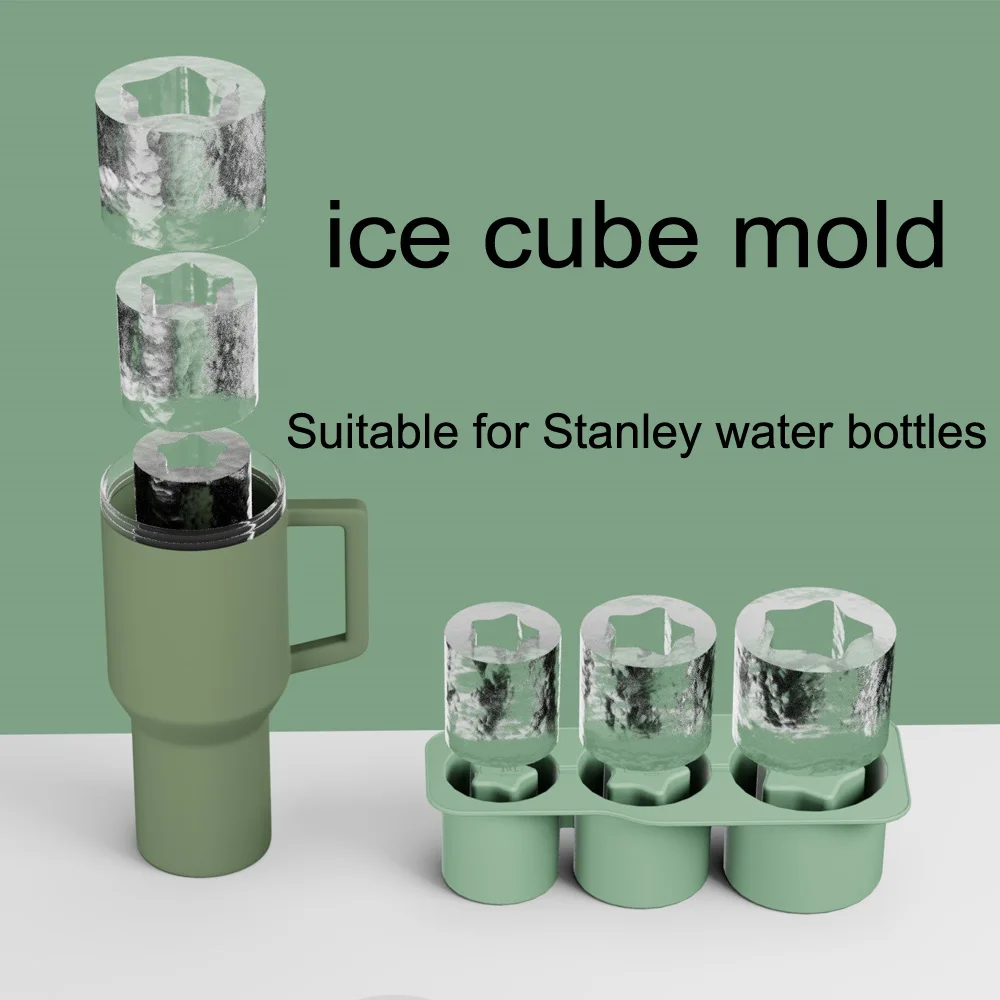 Silicone-Ice-Tray-3040oz-Ice-Cup-Easy-to-Release-Three-compartment-Ice ...