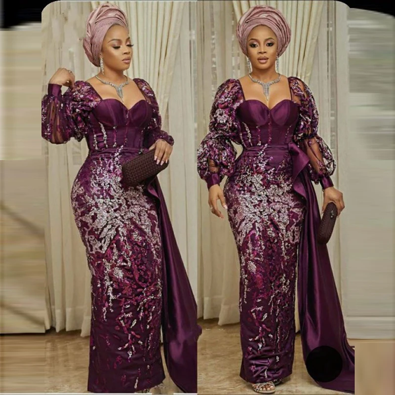 Nigerian-Prom-Dress-Beadings-Mermaid-Fulll-Sleeve-Gorgeous-Party-Grown ...