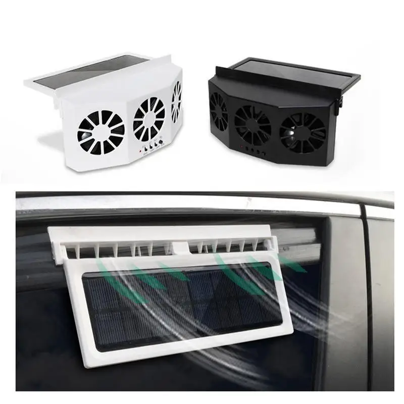Solar Powered Car Ventilator 2.4V Auto Window Air Vent Cooling Fan ...