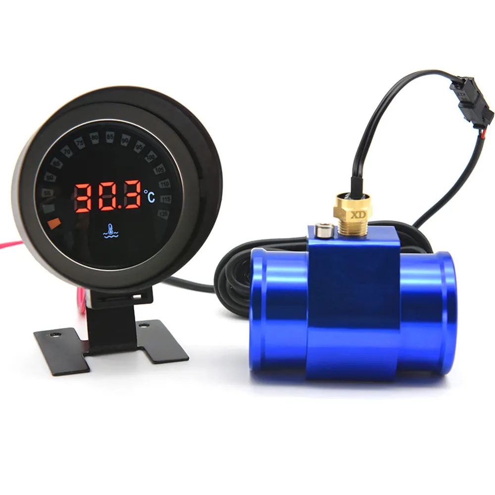 Universal 2 in 1 LCD Car Digital Horizontal Meter Voltage + Water Temp ...