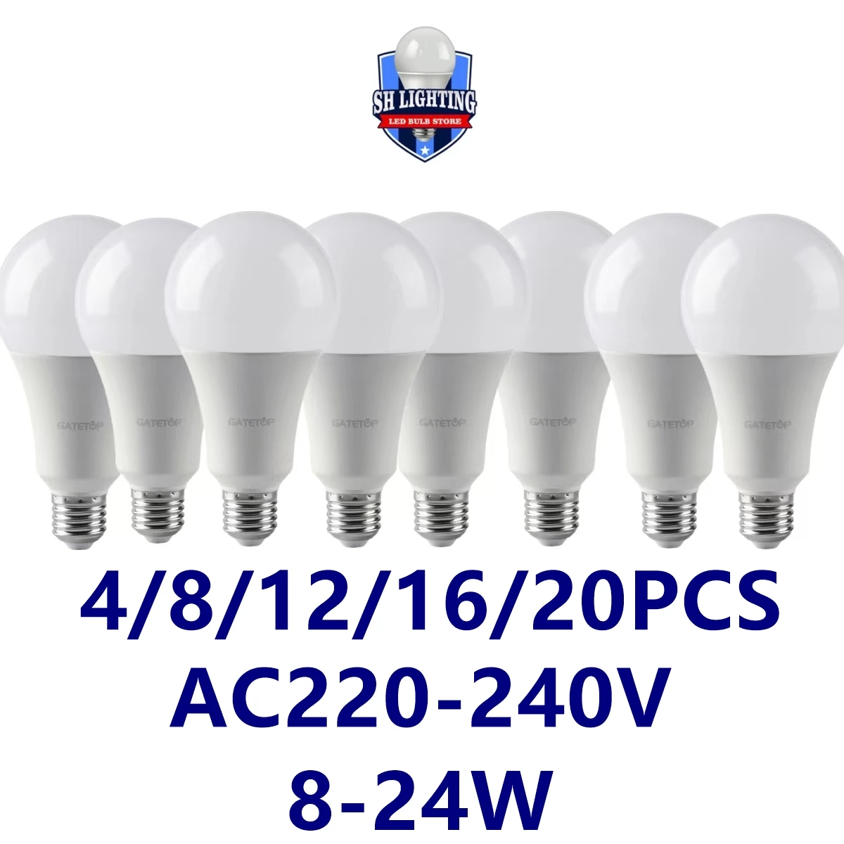 4-8-12-16-20PCS-LED-Bulb-220V-B22-E27-High-Lumen-Without-Strobe-3000K ...