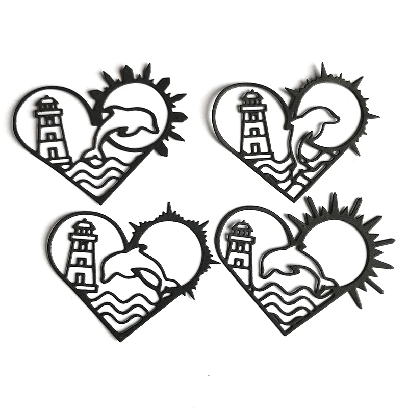 Dolphin Heart Stencil