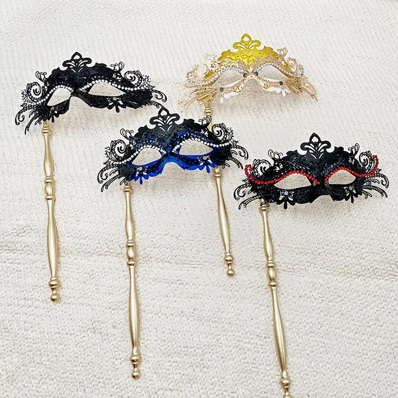 12color-Handheld-Women-Masquerade-Half-Face-Iron-Masks-With-Stick ...