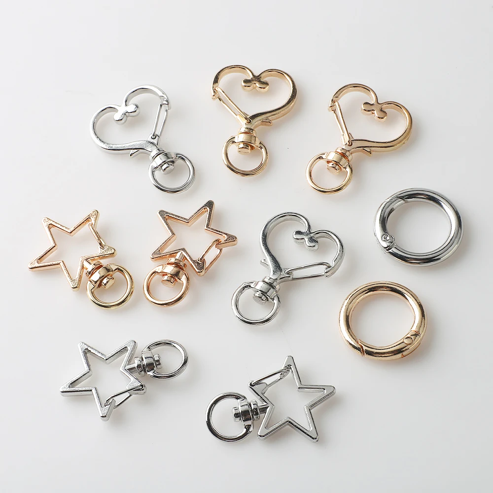 6-Pcs-Star-Heart-Snap-Hook-Trigger-Clips-Buckles-Lobster-Clasps-Clips ...