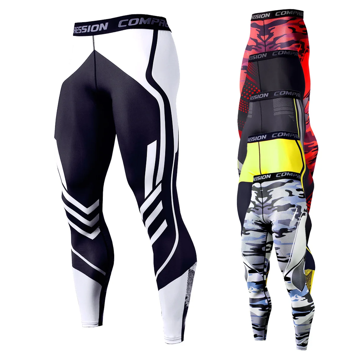 Cal-a-de-corrida-de-compress-o-masculina-moda-leggings-estampados-de ...