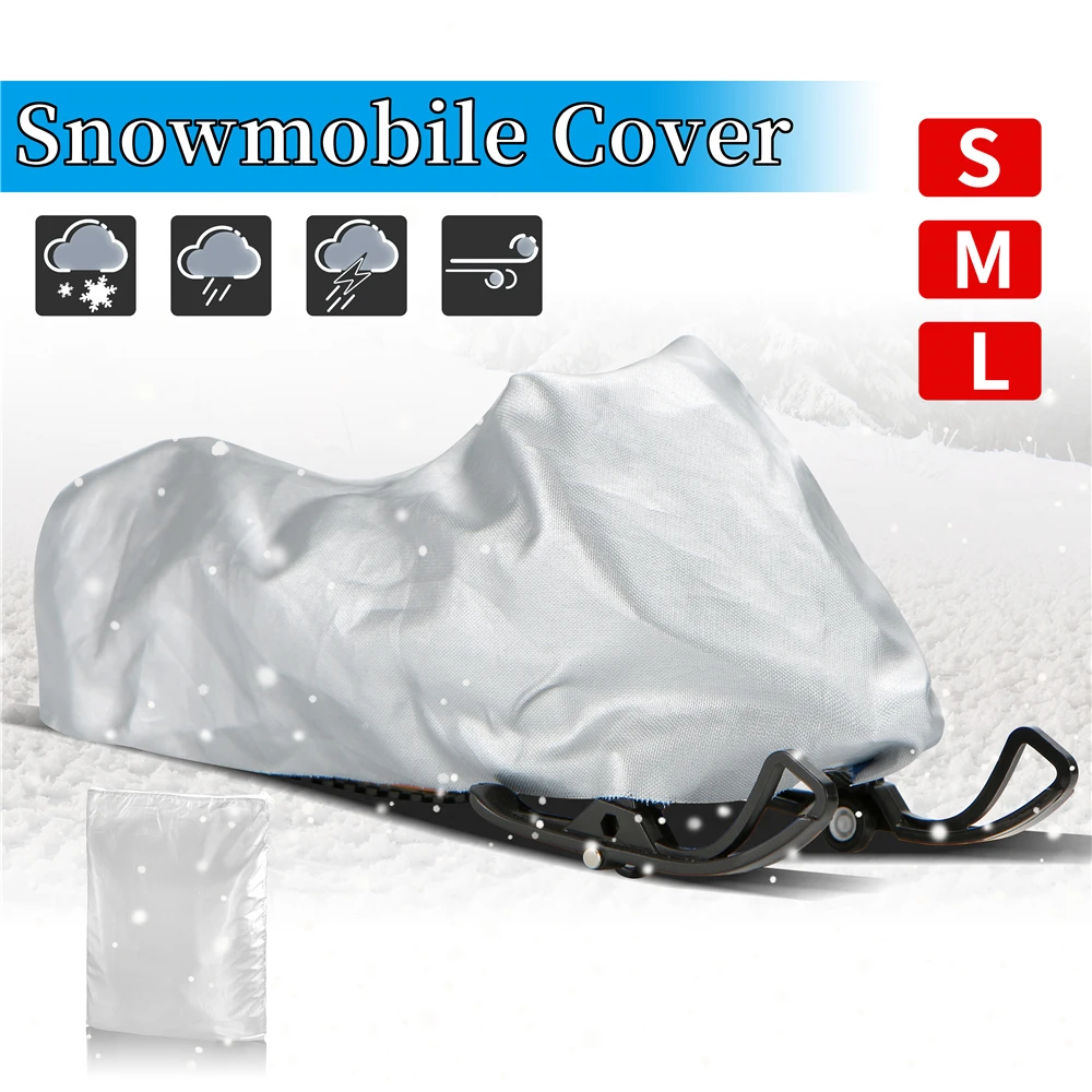Winter-Outdoor-Silver-Snowmobile-Cover-Universal-Waterproof-Dustproof ...